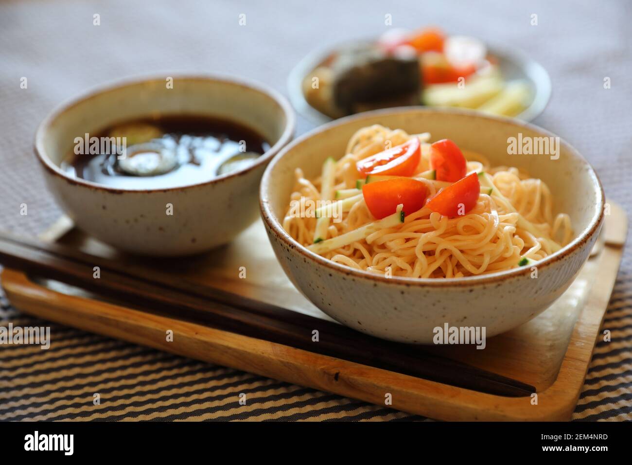 Cold noodles japanese food style Stock Photo - Alamy