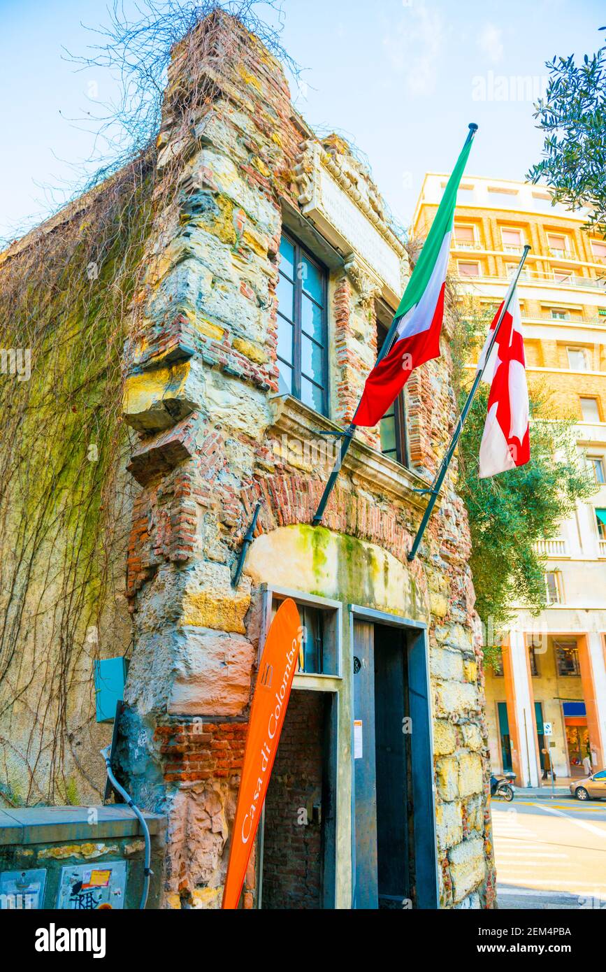 Cristoforo Colombo House in Genoa, Italy Stock Photo - Alamy