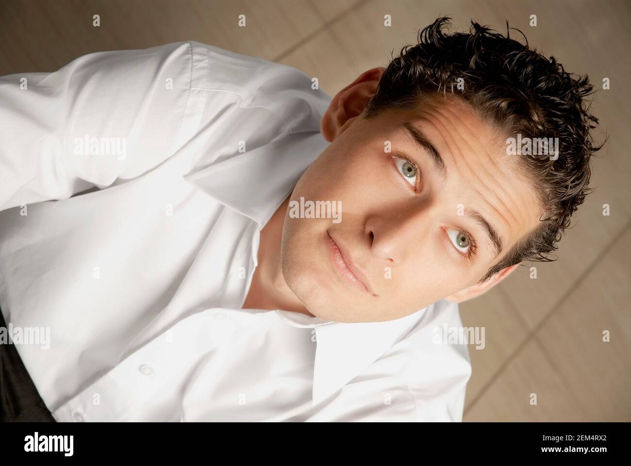 Man front looking down eyes hi-res stock photography and images - Alamy