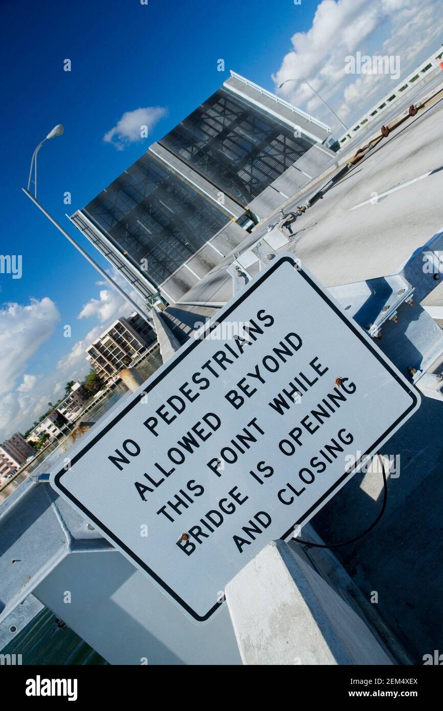Information board in front of a drawbridge Stock Photo - Alamy