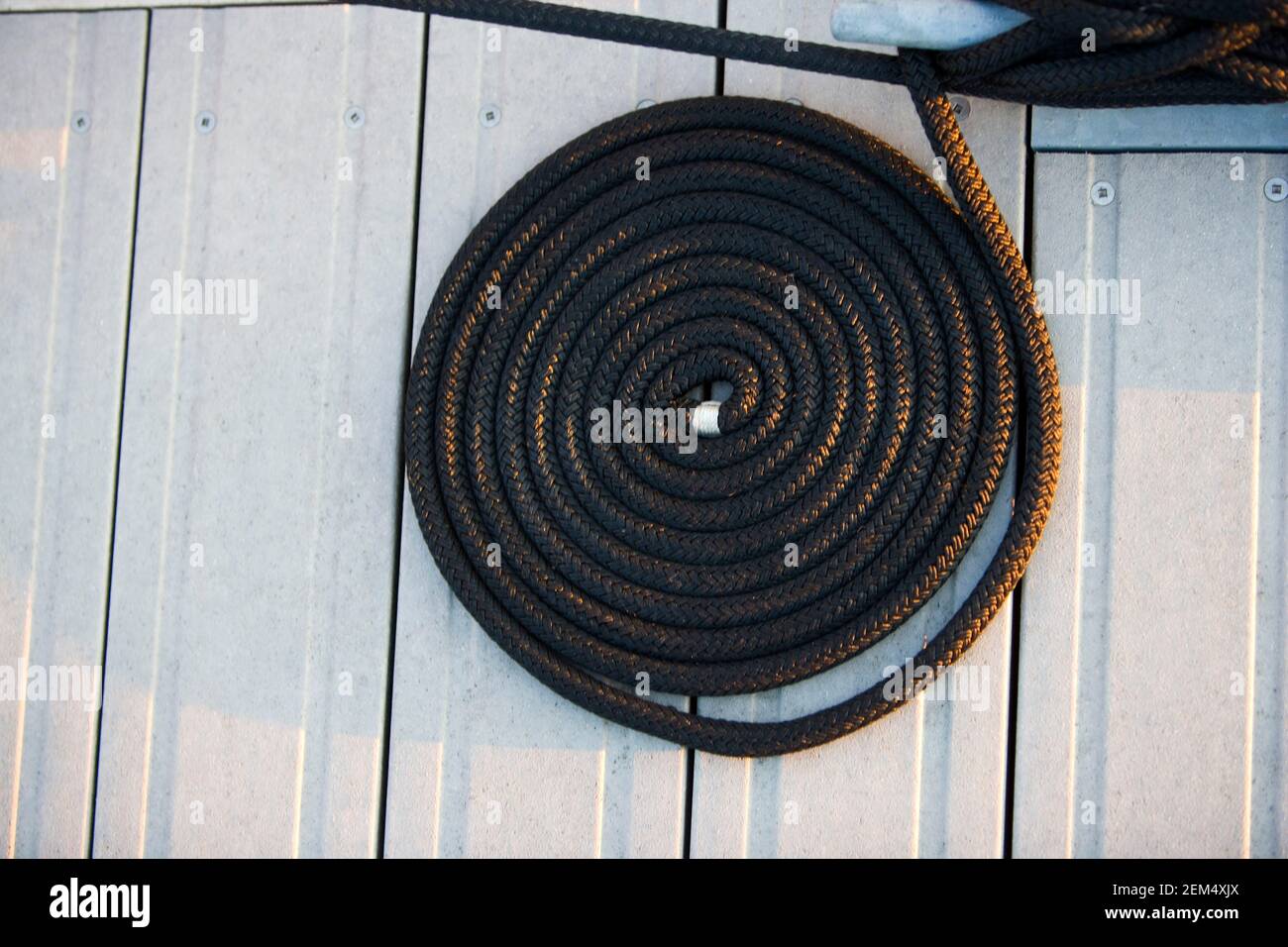 Close-up of a coiled rope Stock Photo - Alamy