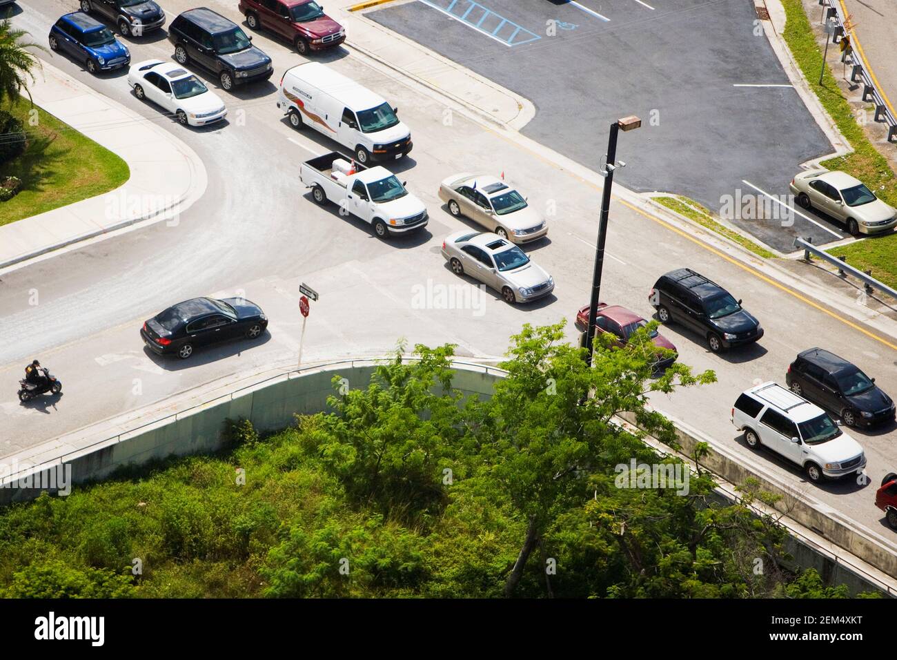 High angle view of traffic moving on the road Stock Photo - Alamy