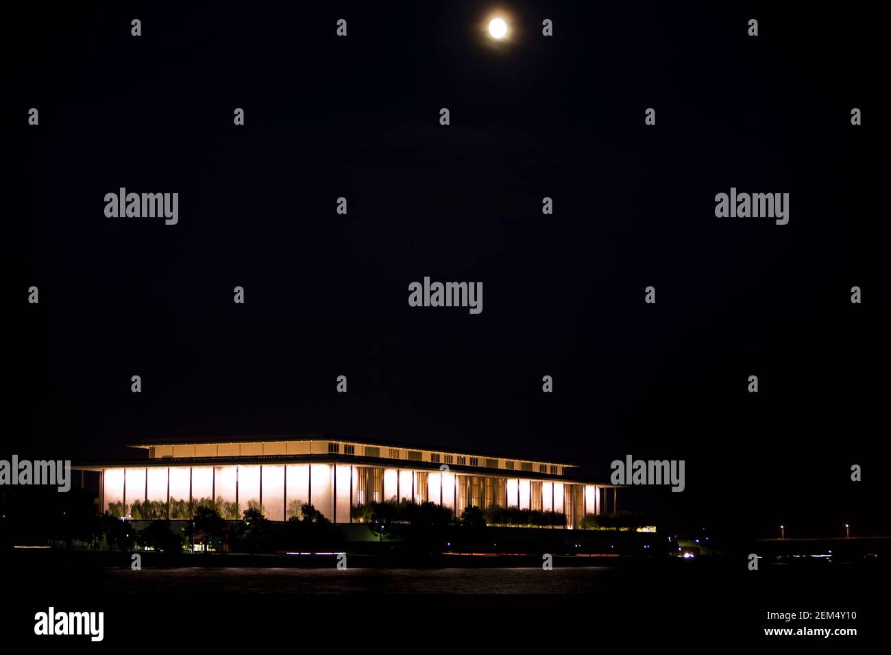 Building lit up at night Stock Photo - Alamy