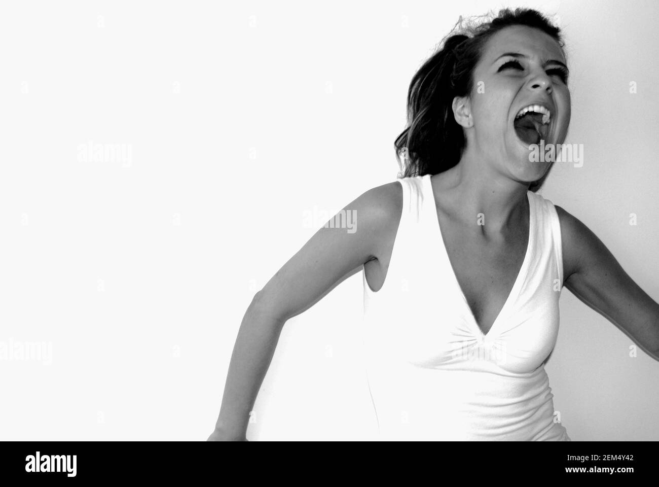 Mouth open close up Black and White Stock Photos & Images - Alamy
