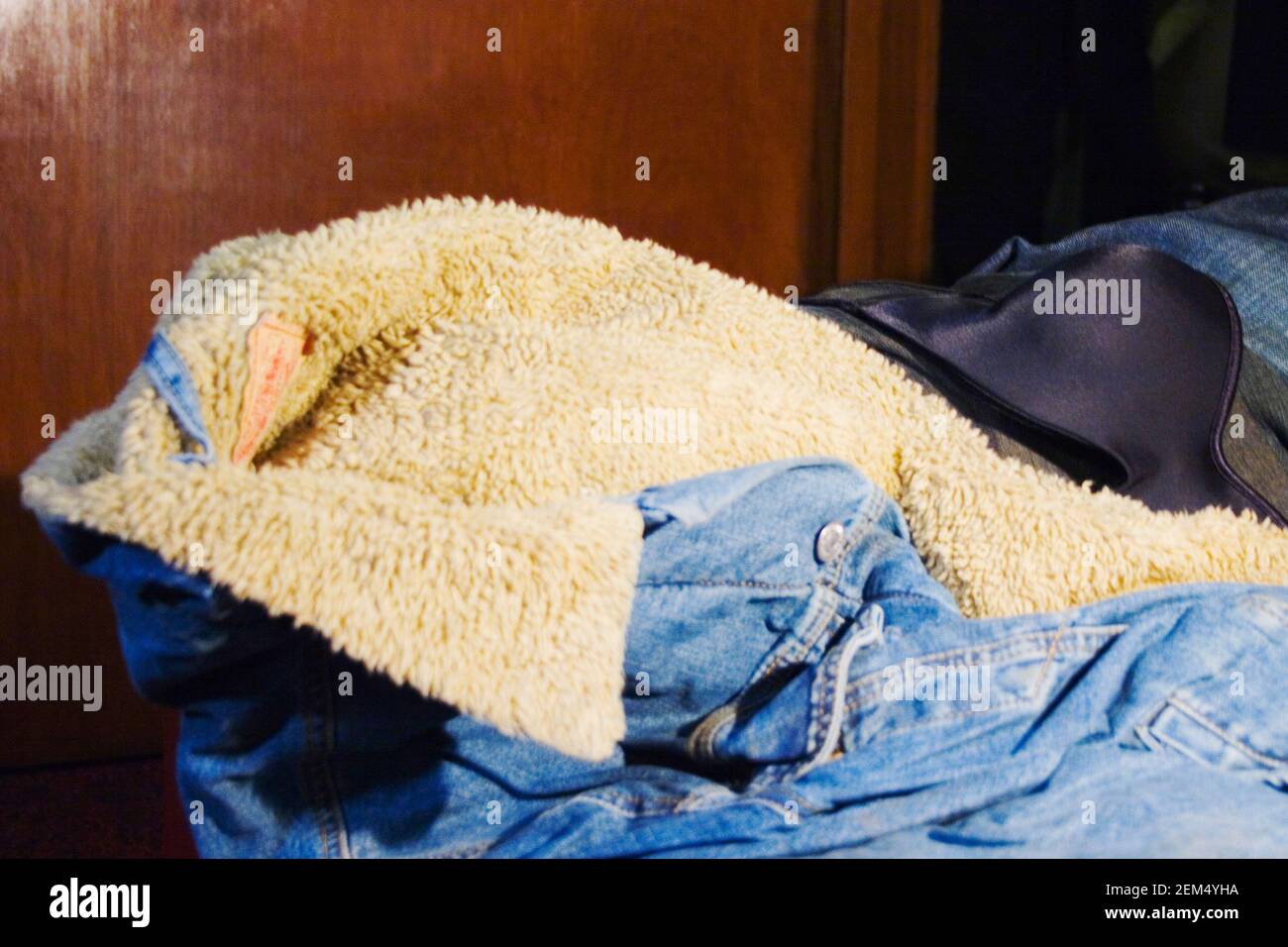Close-up of a denim jacket Stock Photo - Alamy