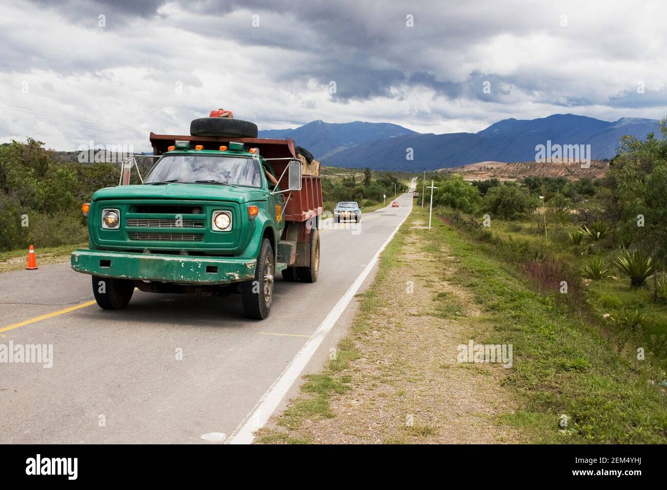Semi-truck on the road Stock Photo - Alamy