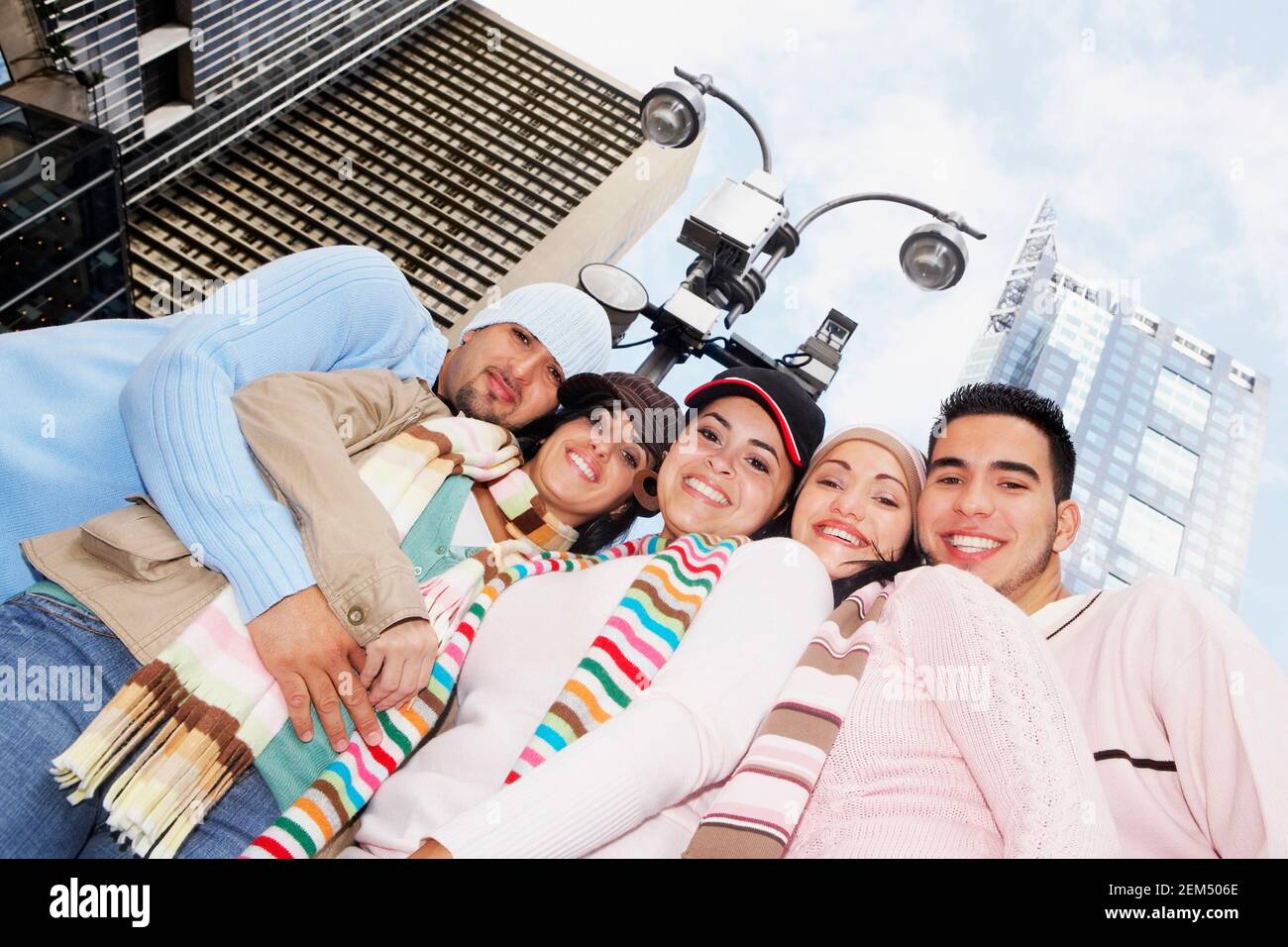 Portrait of five friends smiling Stock Photo - Alamy