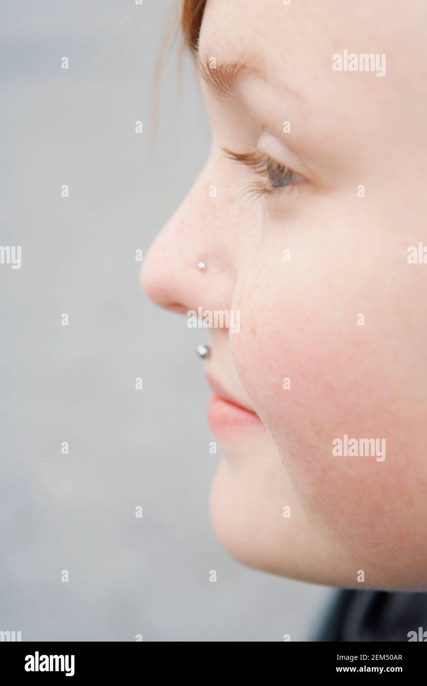 Side view woman nose ring hi-res stock photography and images - Alamy