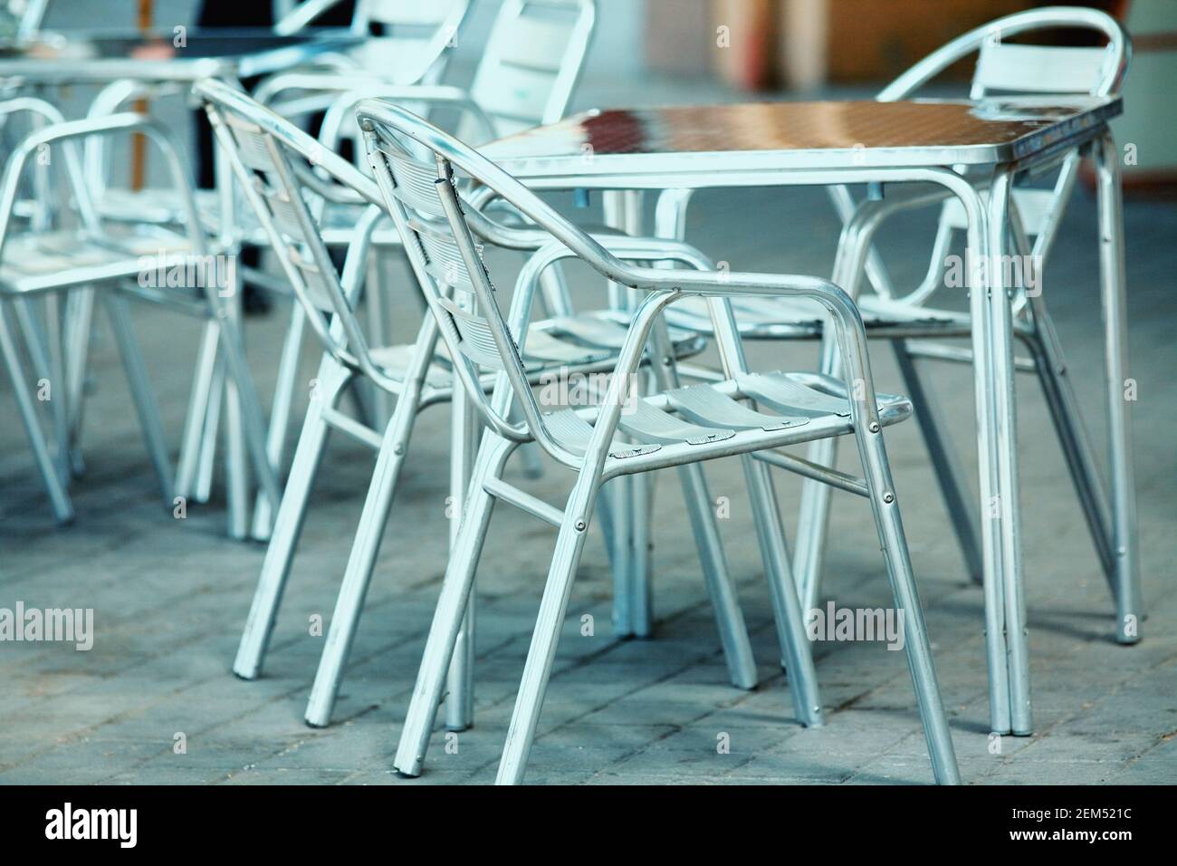 Close up metal chairs hi-res stock photography and images - Alamy