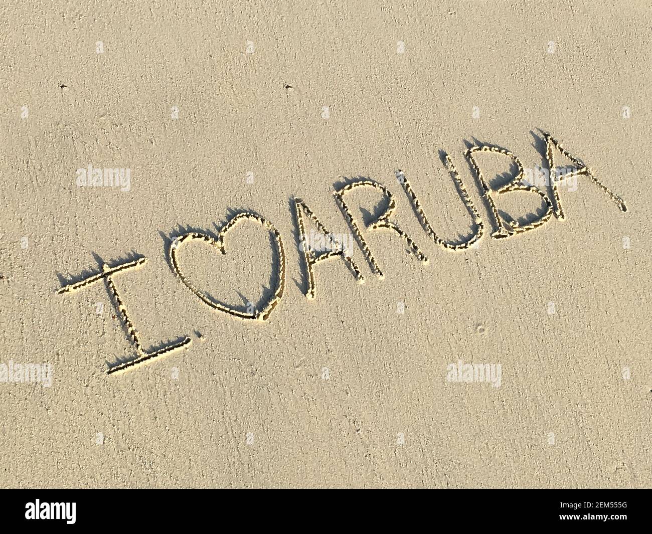 Love for the happy island of Aruba, Caribbean sea Stock Photo - Alamy