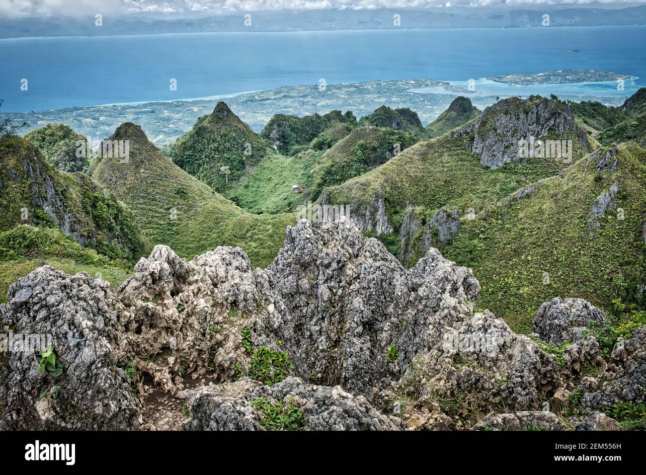 Osmena peak, Cebu, Philippines, travel, landscape, mountains, sea Stock ...