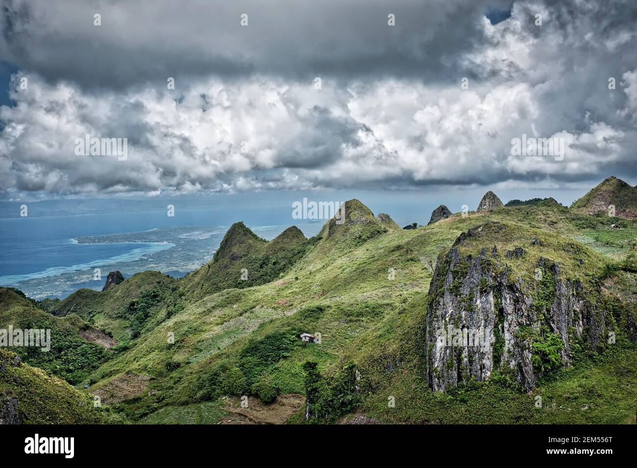 Osmena peak, Cebu, Philippines, travel, landscape, mountains, sea Stock ...