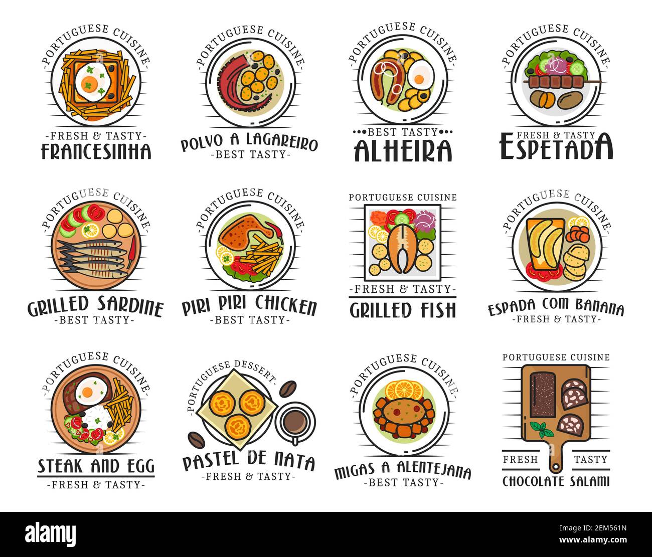 Portuguese cuisine food and traditional authentic meals, restaurant ...