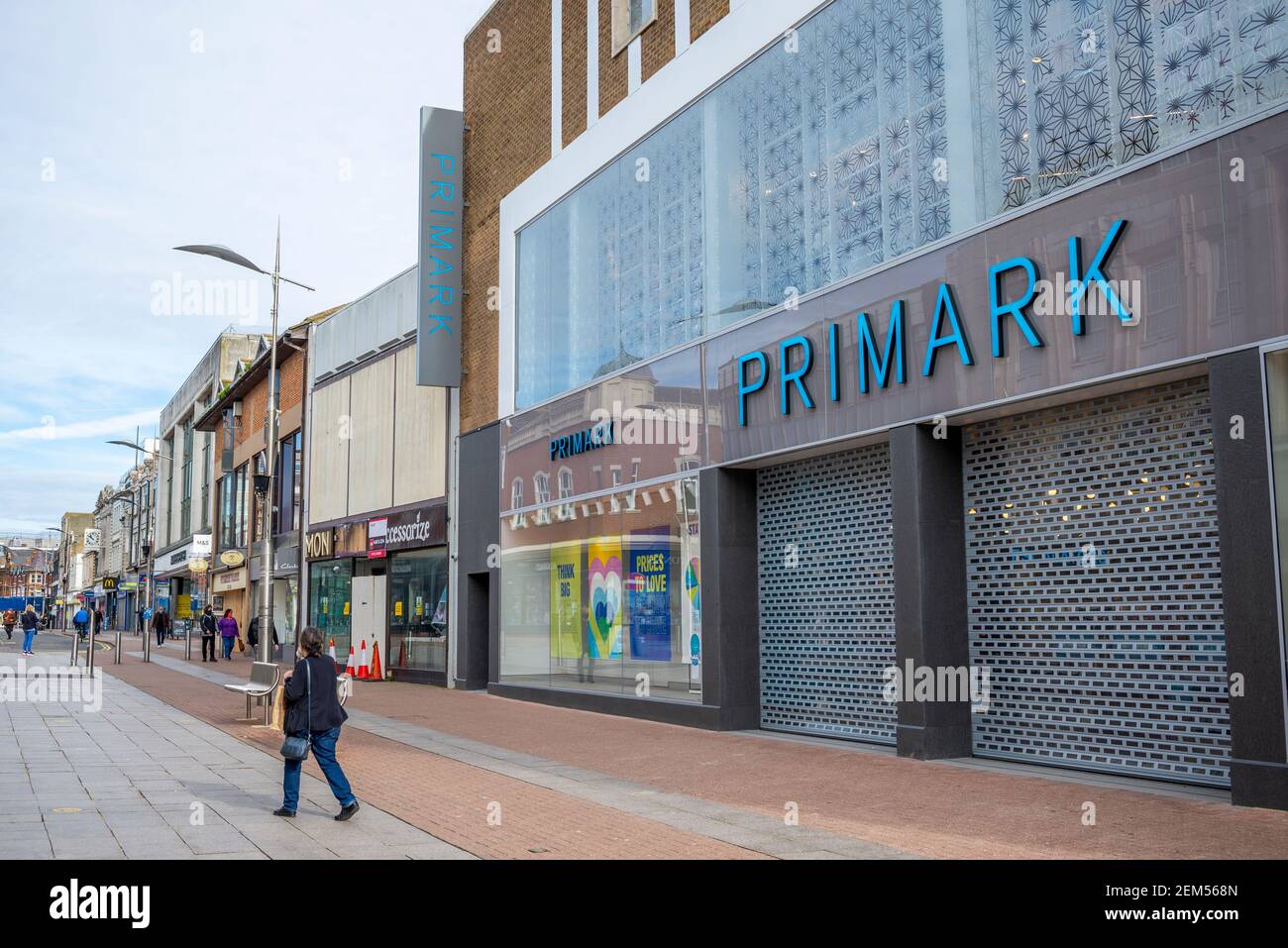 Closed Primark store in High Street, Southend on Sea, Essex, UK, during ...
