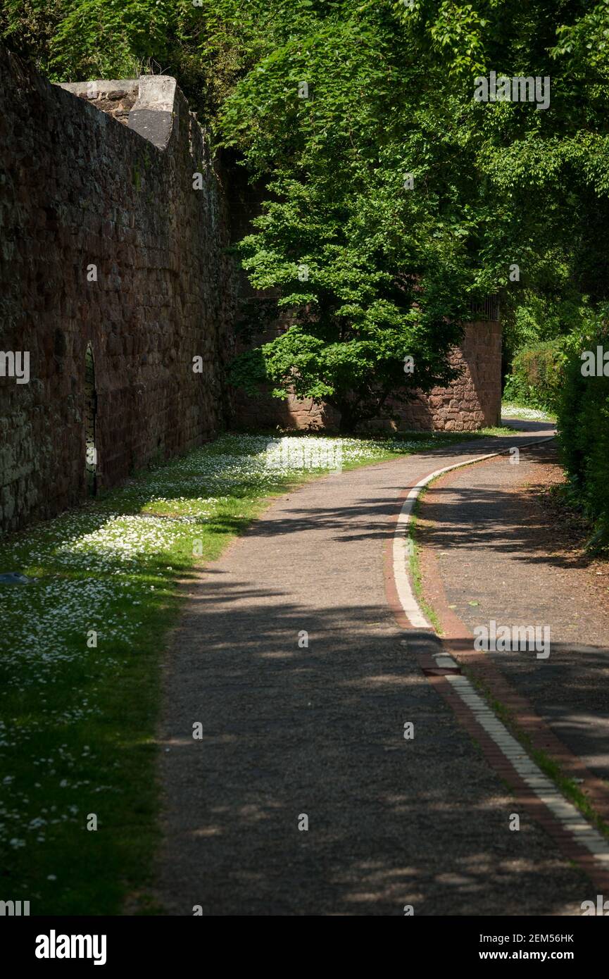Roman wall, Lower Southernhay Lane, Exeter, Devon, UK Stock Photo - Alamy