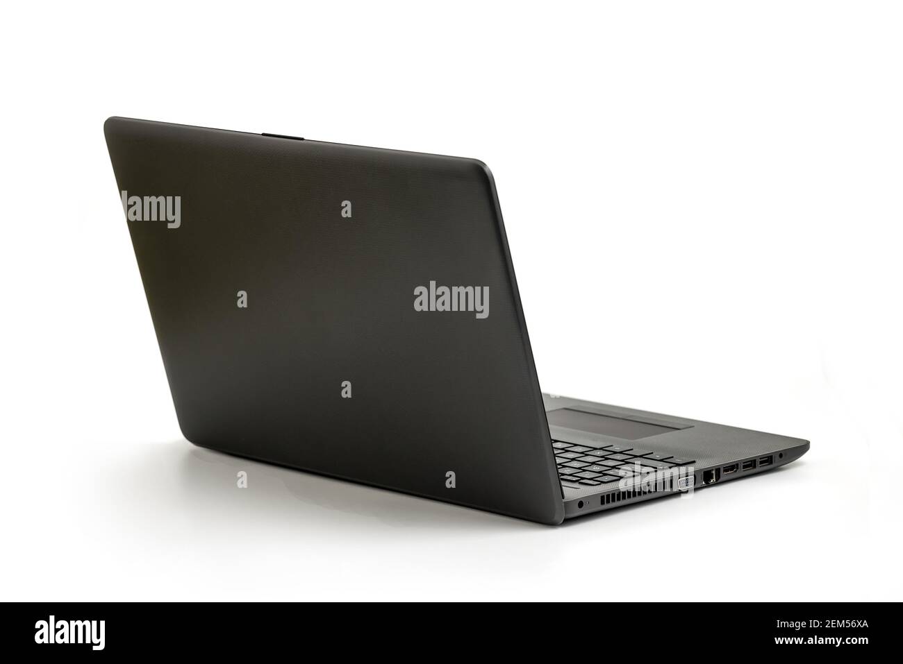 Laptop isolated on white background - back view with clipping path ...