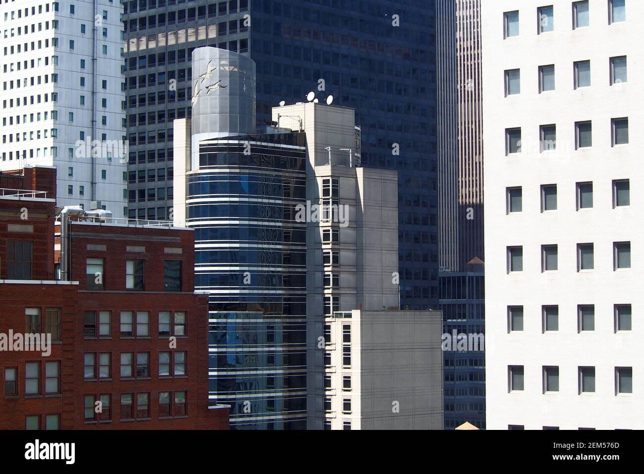 Old and new high-rise buildings in Midtown, architectural details ...