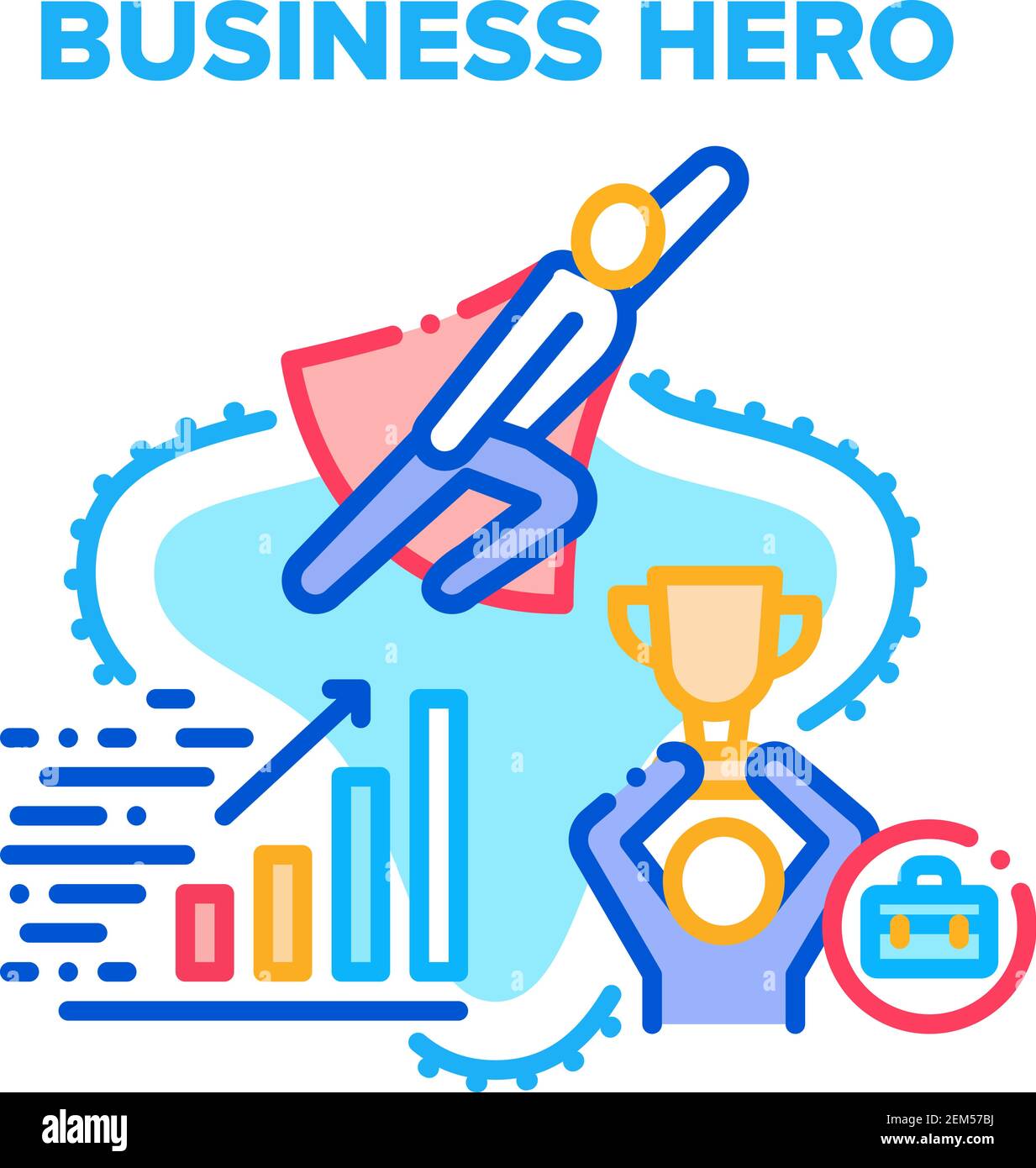 Business Hero Vector Concept Color Illustration Stock Vector Image ...