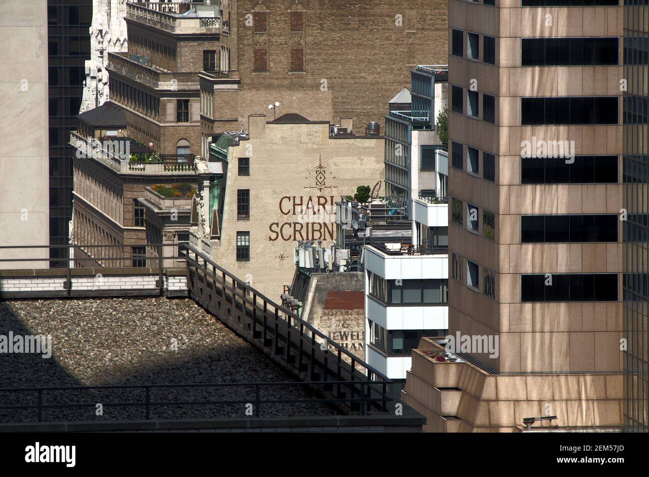Old and new high-rise buildings in Midtown, architectural details ...