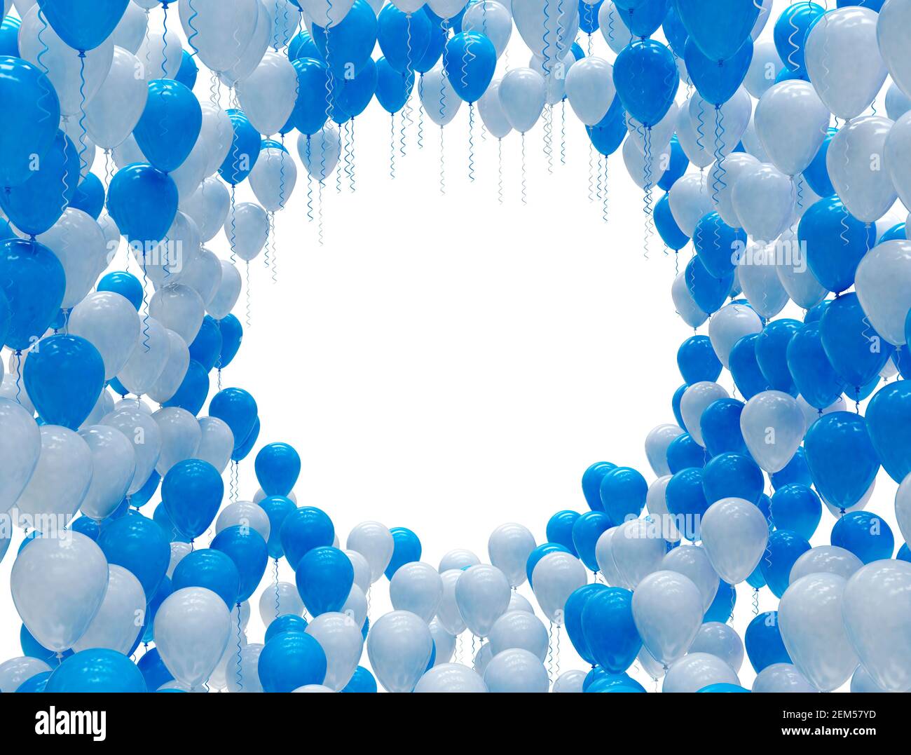Party celebration balloons circle isolated on white Stock Photo - Alamy