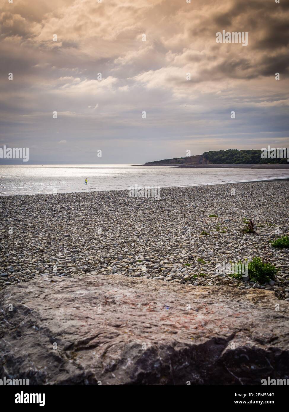 Sunset at Cold Knap beach near Barry Island in South Wales Stock Photo ...