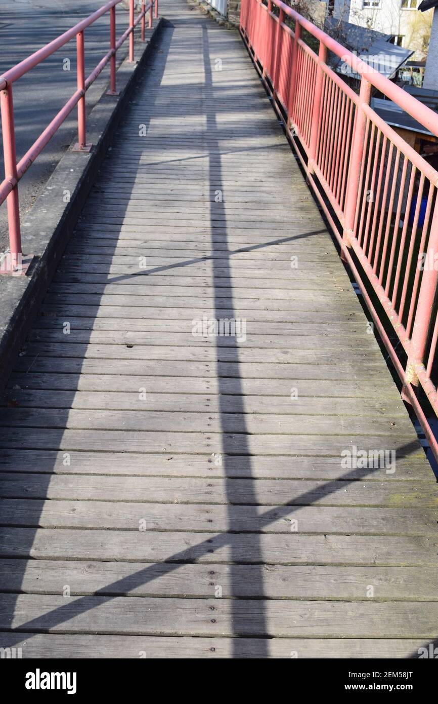 wooden floor bridge Stock Photo - Alamy