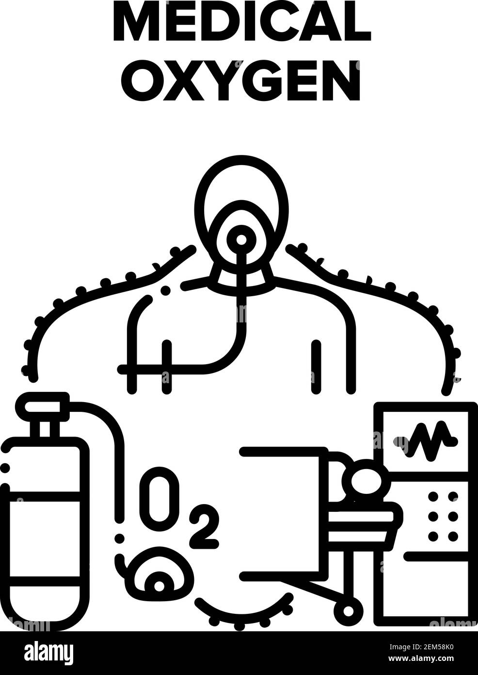Medical Oxygen Vector Black Illustrations Stock Vector Image & Art - Alamy