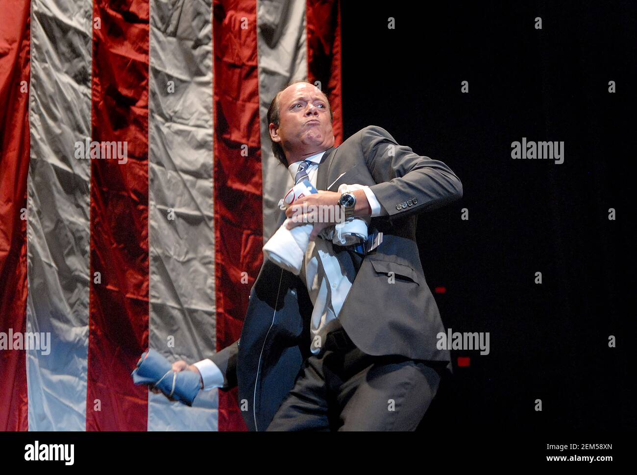 KFTK FM NewsTalk 97.1 host Jamie Allman of "Allman in the Morning" at ...