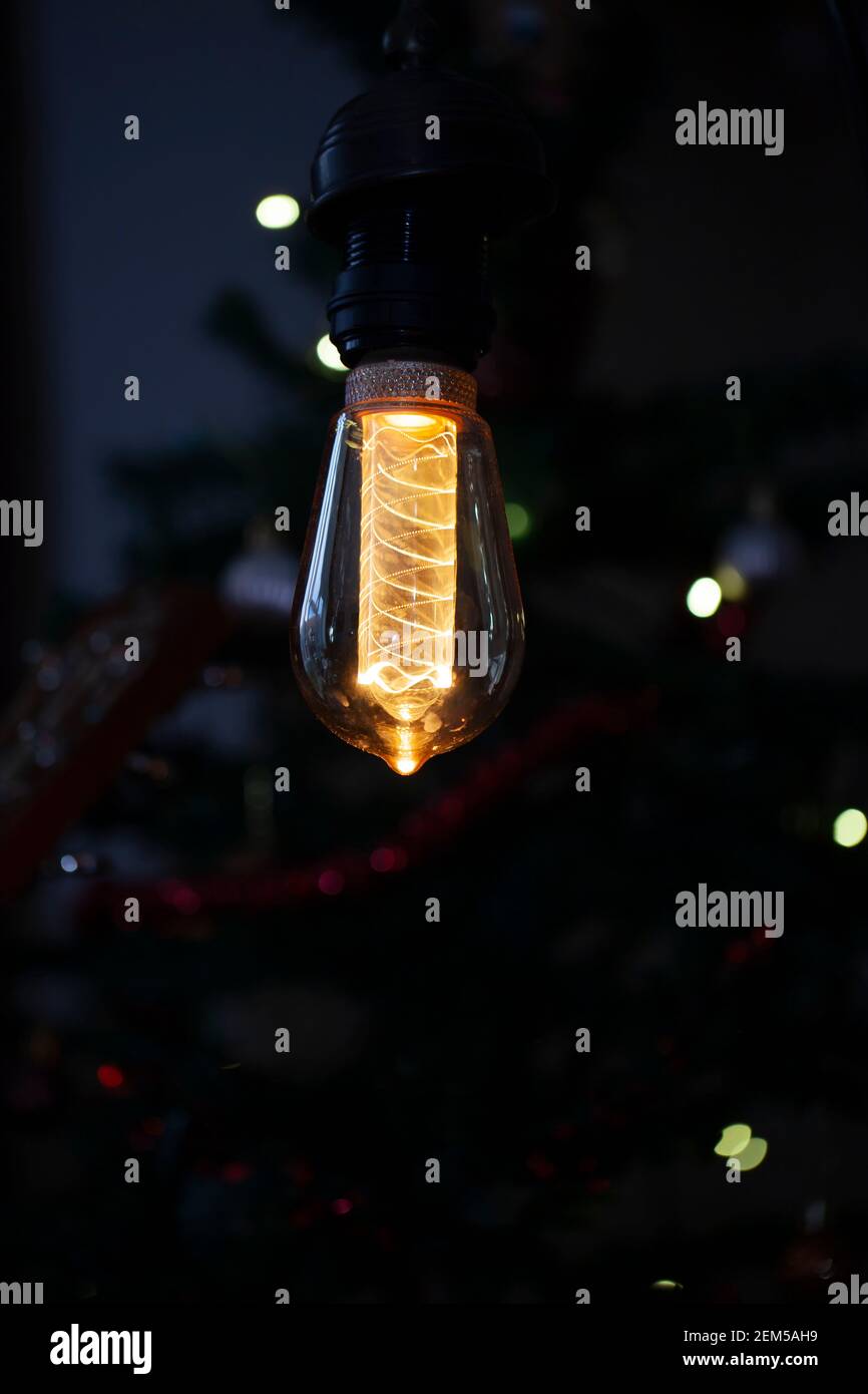 A decorative vintage styled LED lightbulb Stock Photo - Alamy