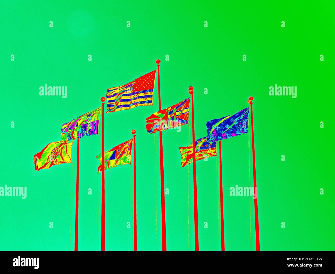 Flags against sun hi-res stock photography and images - Alamy
