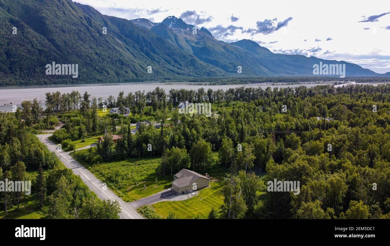 Aerial Alaska. The Butte, Alaska Stock Photo - Alamy