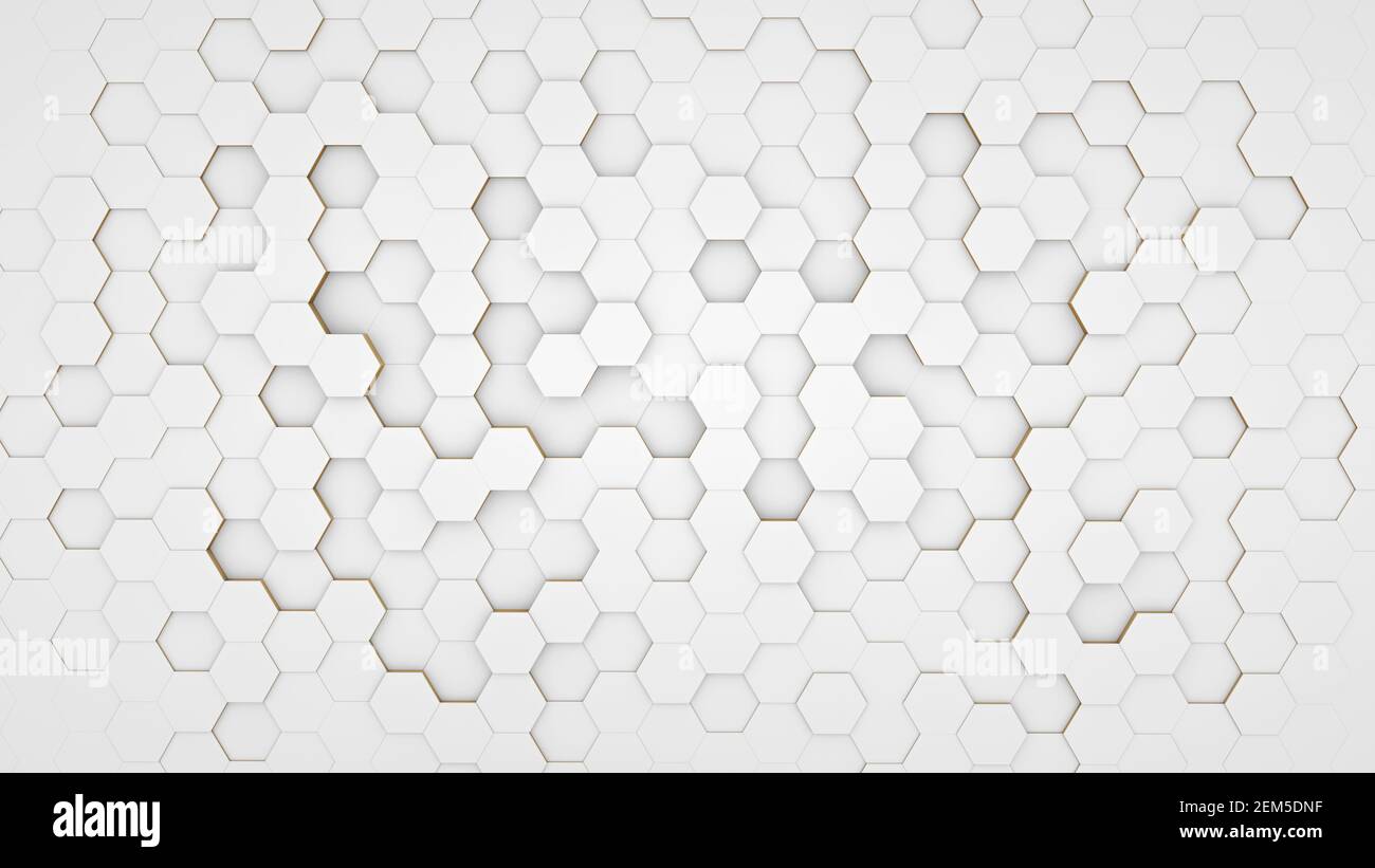 White Hexagon Pattern Wallpaper