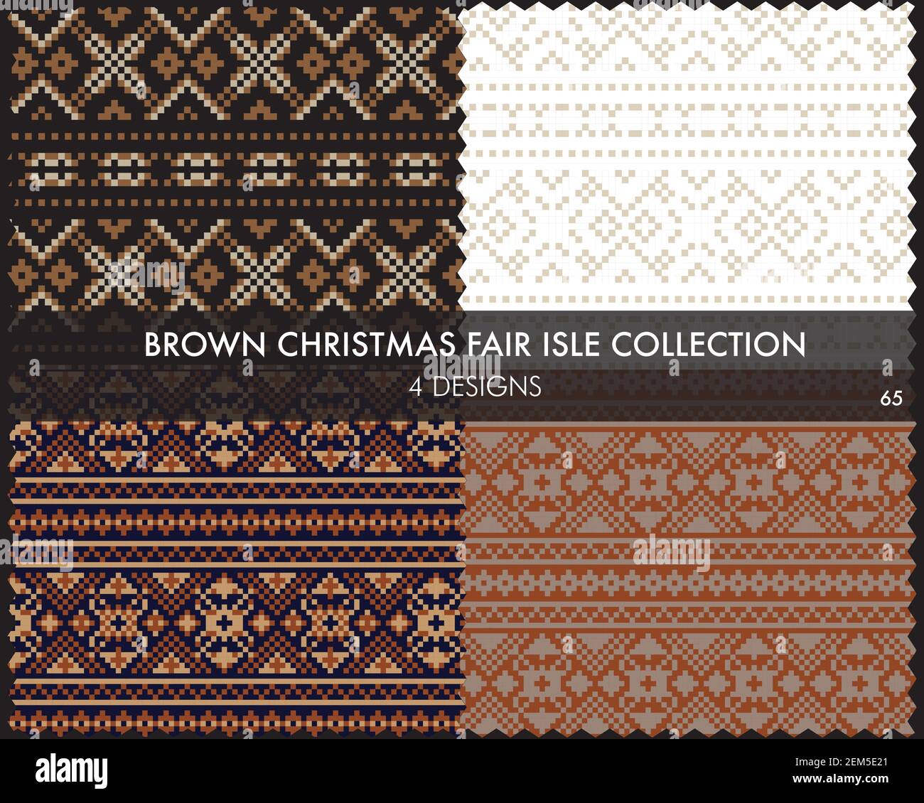 Christmas fair isle pattern collection includes 4 design swatches for ...
