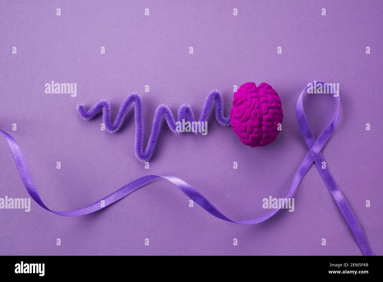 Purple day. Epilepsy awareness day. Awareness Purple ribbon Stock Photo ...