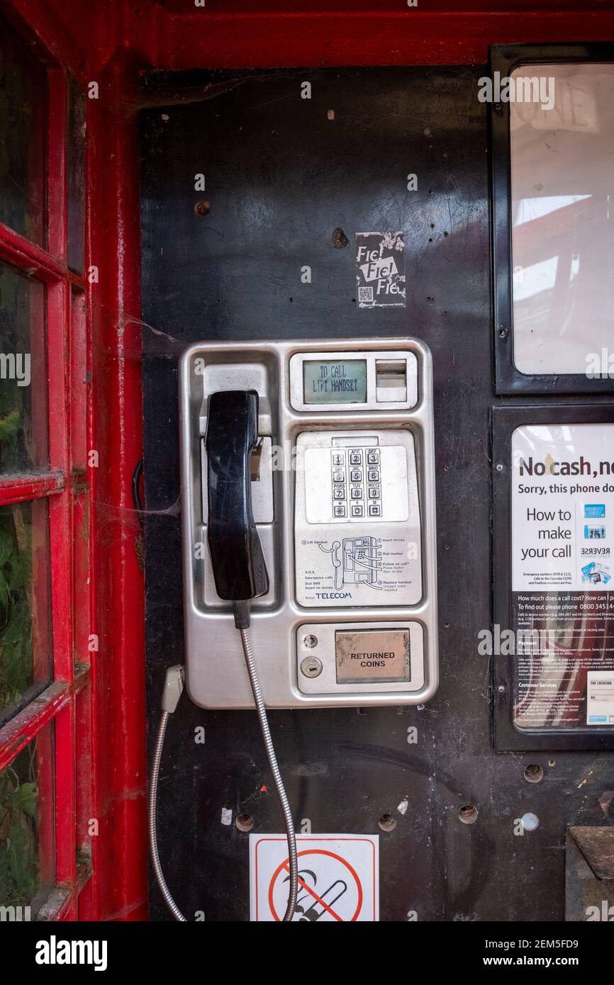 A Red Telephone Box on Main Street, Haworth, Bradford, West Yorkshire ...
