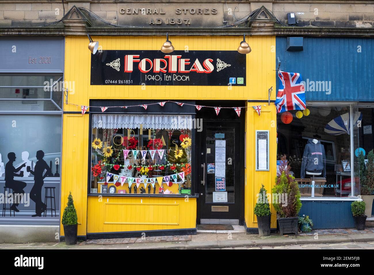 A Tea Room on Main Street in the Village of Haworth, near Bradford ...