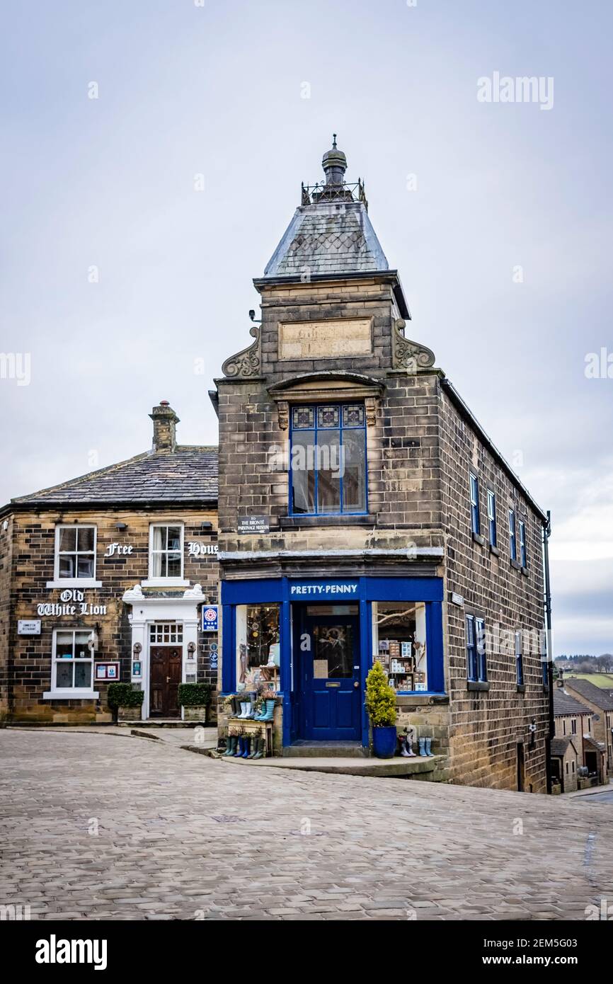 Main Street in the Village of Haworth, near Bradford, home of the ...