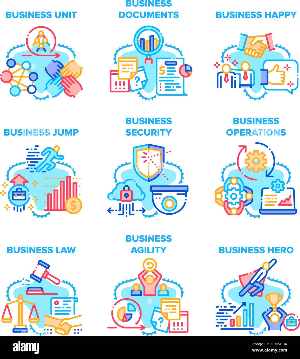 Business Occupation Set Icons Vector Illustrations Stock Vector Image ...