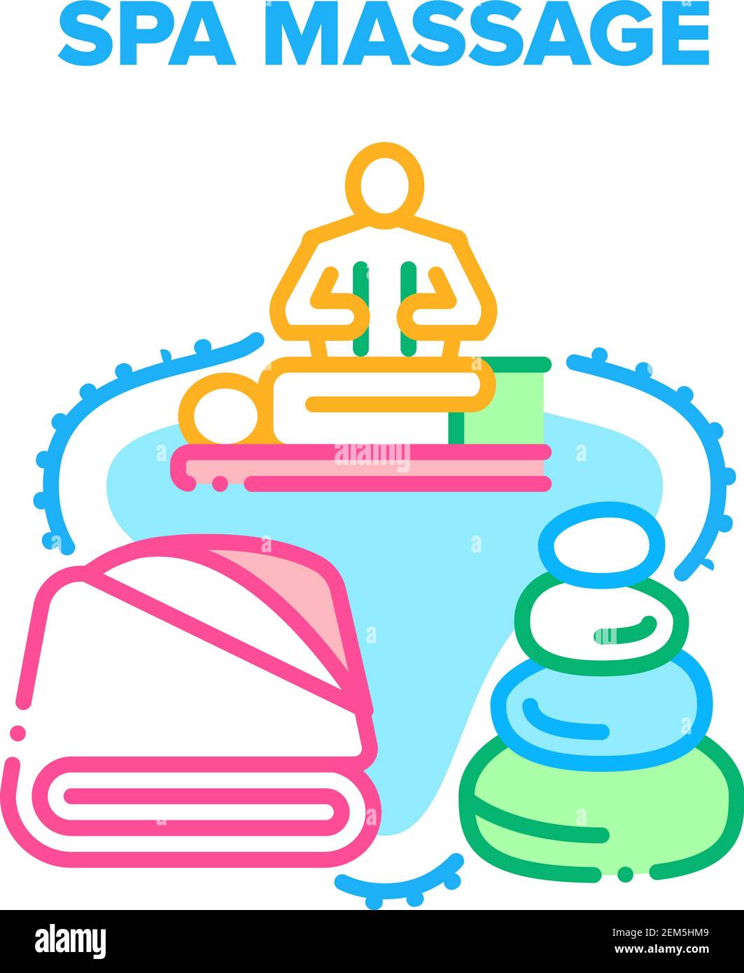 Spa Massage Vector Concept Color Illustration Stock Vector Image & Art ...