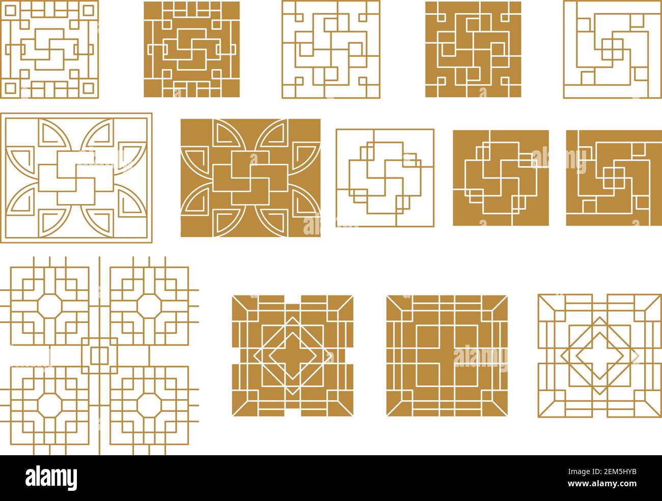 Chinese square frame and outline elements. Oriental decorations Stock ...
