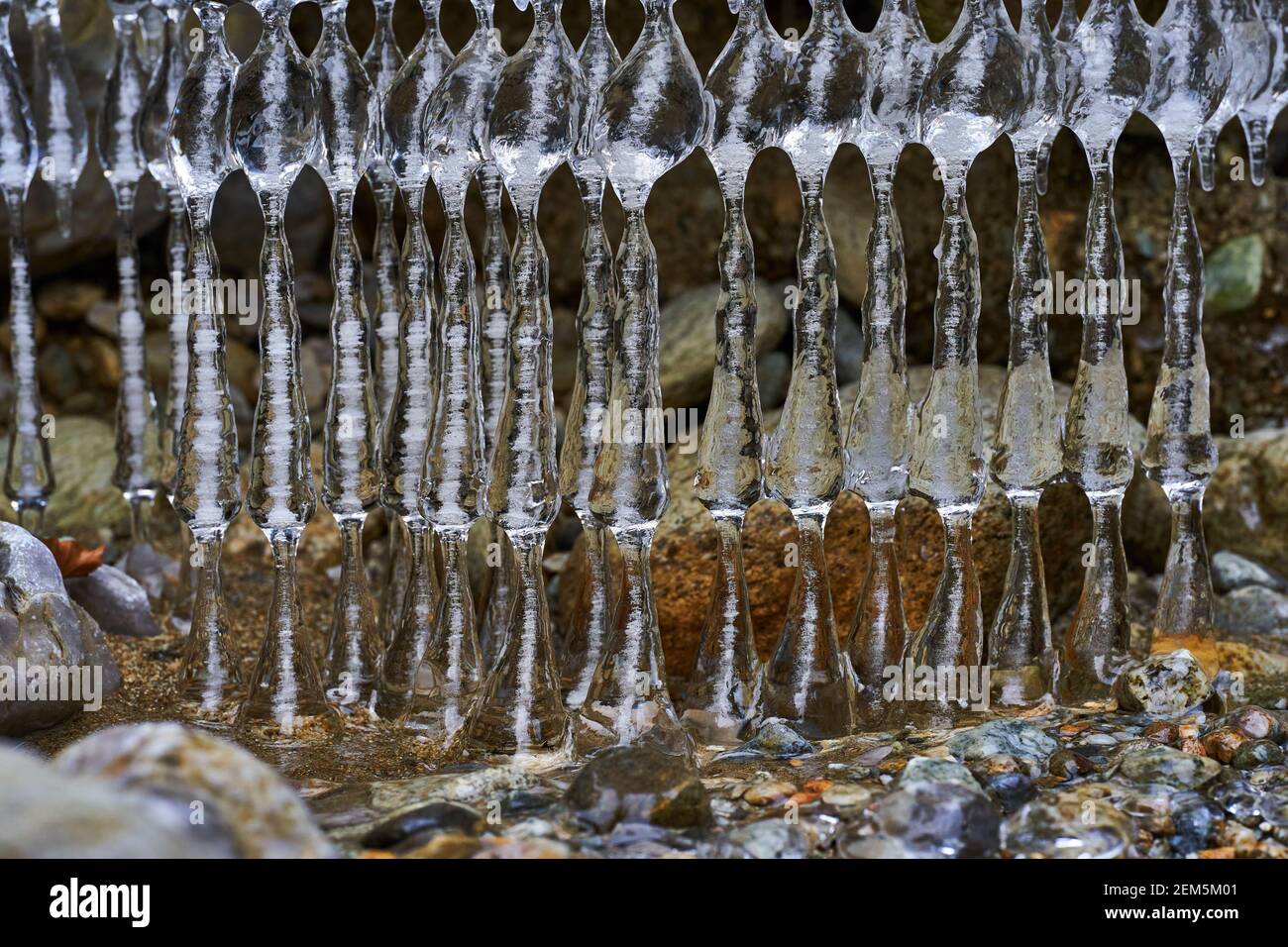 Water flows through icicles frozen hi-res stock photography and images ...