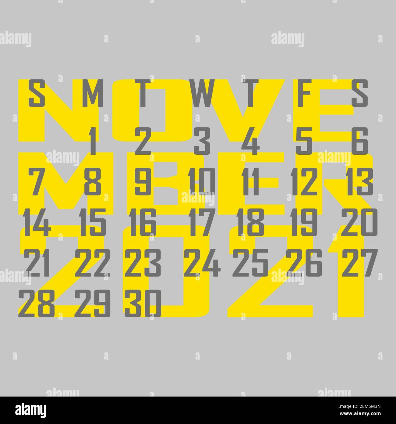 Letter calendar for November 2022. The week begins on Sunday. Time ...