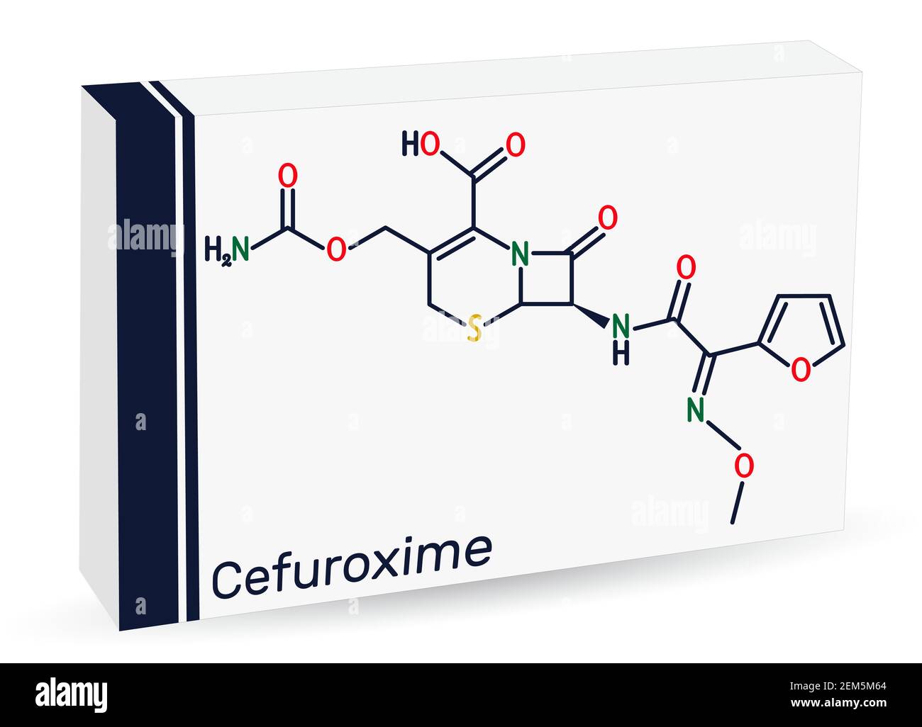 Cefuroxime molecule. It is second-generation cephalosporin antibiotic ...