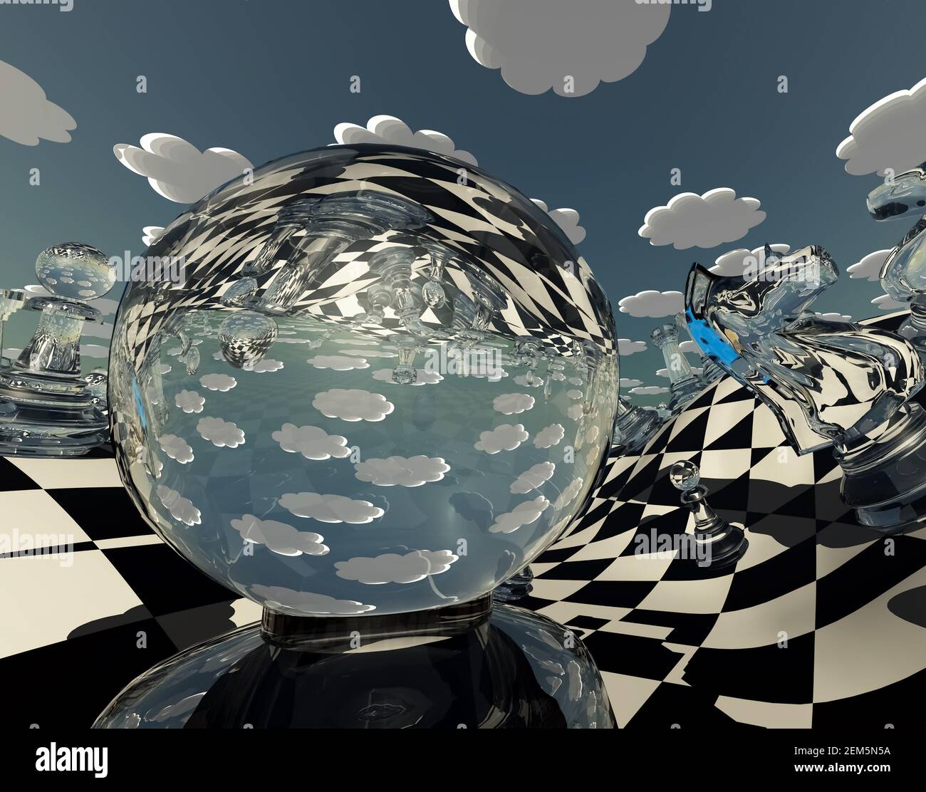 Abstract illustration of chess figures at play Stock Photo - Alamy