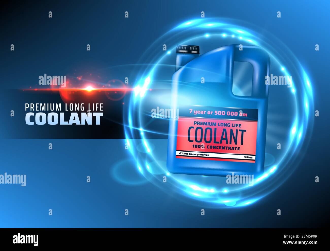 Coolant of car engine vector design with 3d plastic jerry can of ...