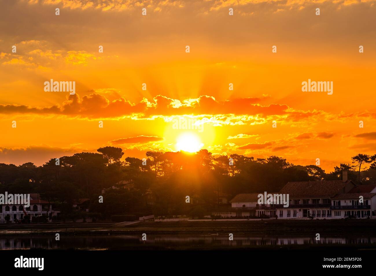 Fantasy for wallpaper design. Rural scenery. Outdoor landscape. Sunset ...