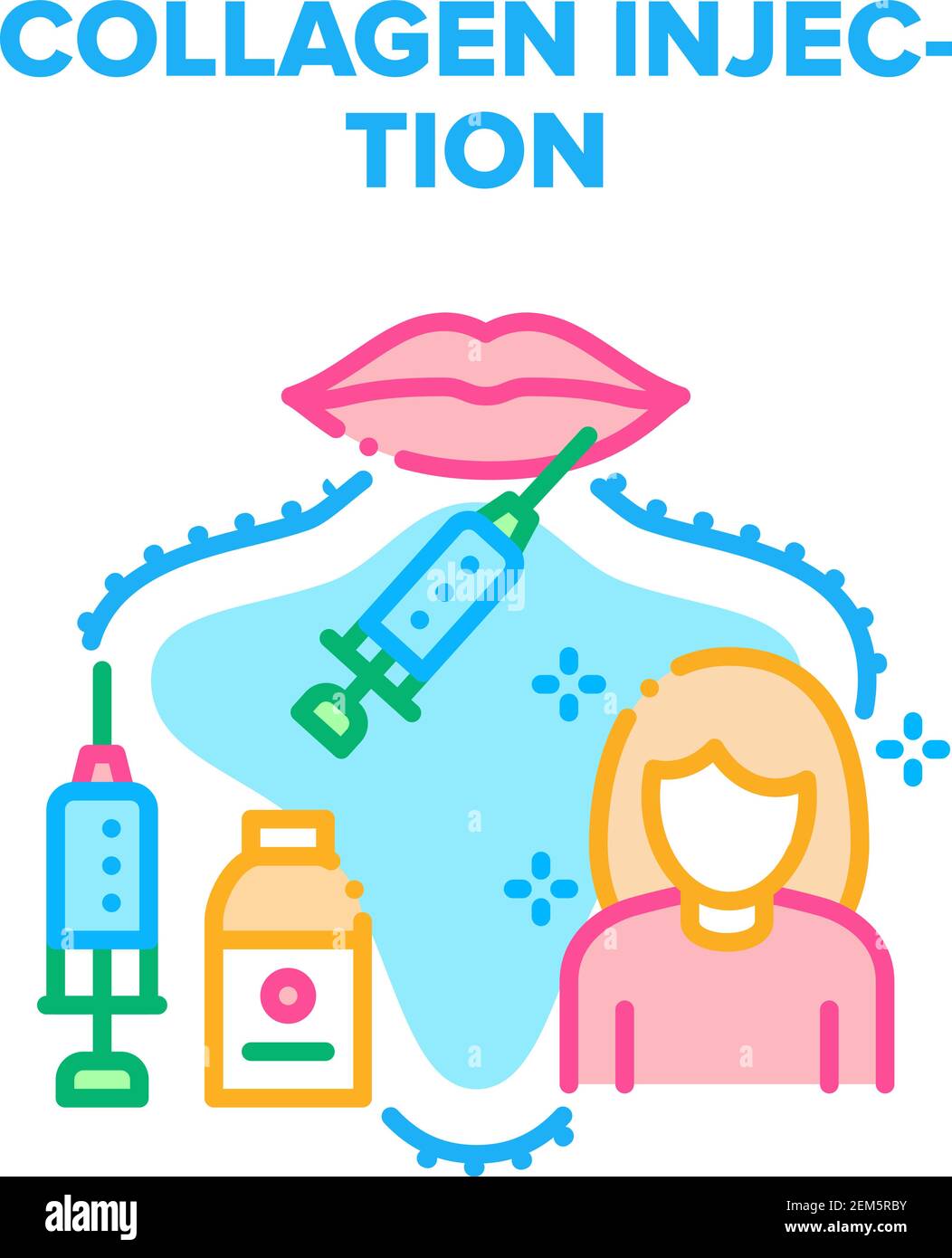 Collagen Injection For Beauty Vector Concept Color Stock Vector Image ...