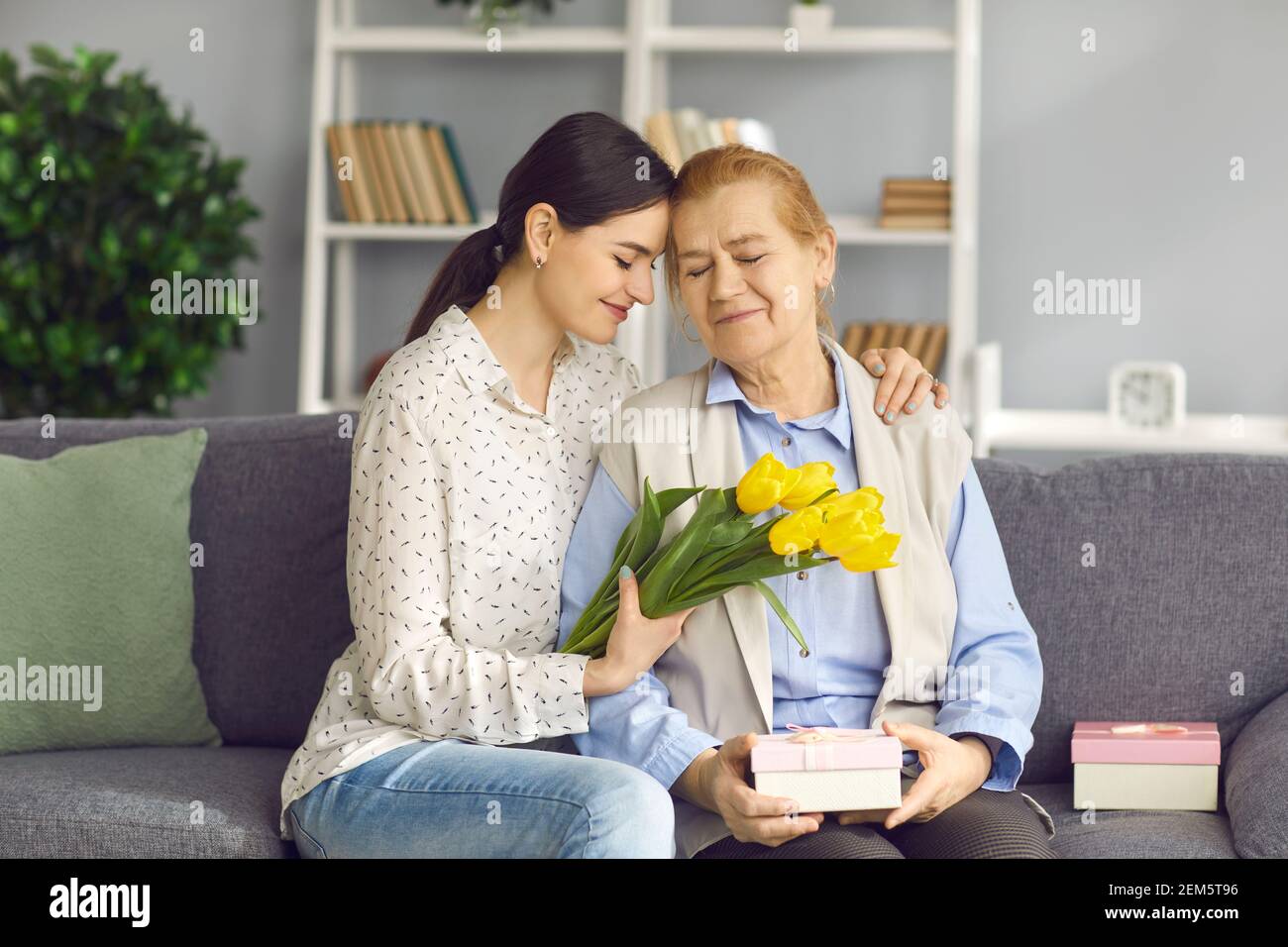 Elderly mother loving daughter hi-res stock photography and images - Alamy
