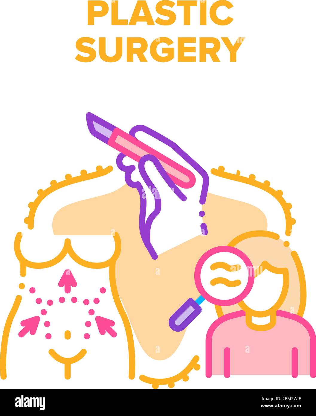 Plastic Surgery Vector Concept Color Illustration Stock Vector Image ...