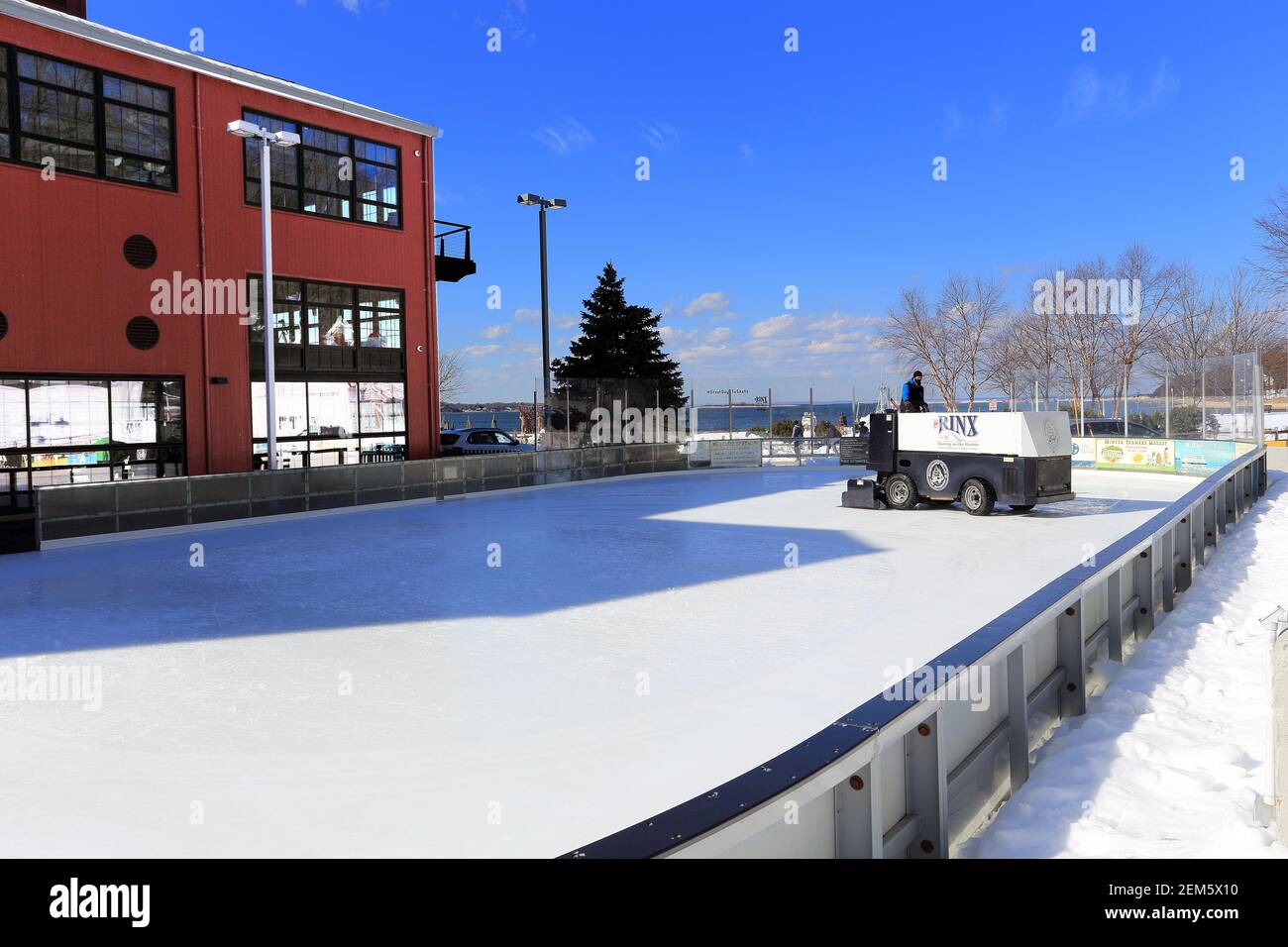 Ice Skating Rink Village of Port Jefferson Long Island New York Stock ...